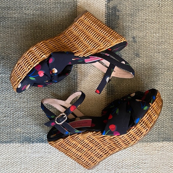 kate spade | Shoes | Kate Spade Anita Wicker Wedge Sandal In Cherry ...